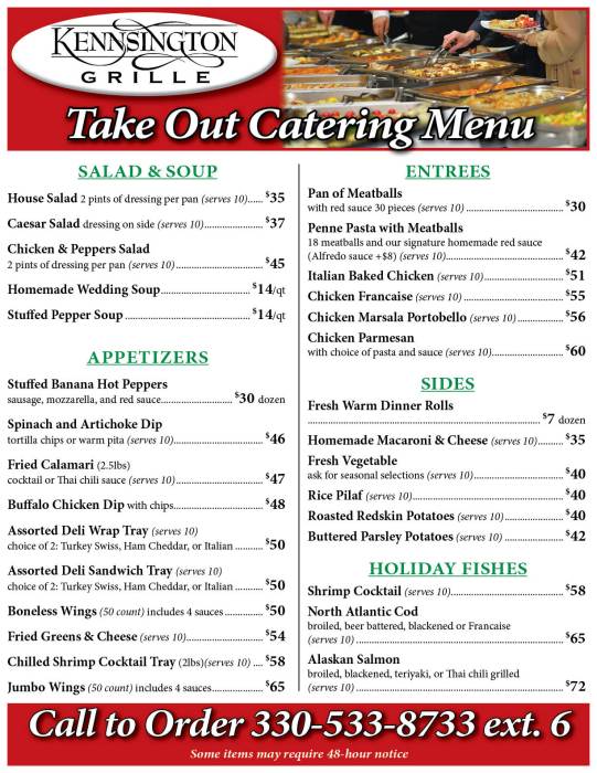 Take Out Catering - Kennsington Golf Club